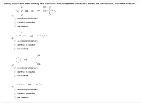 solved identify whether each of the following pairs of structural