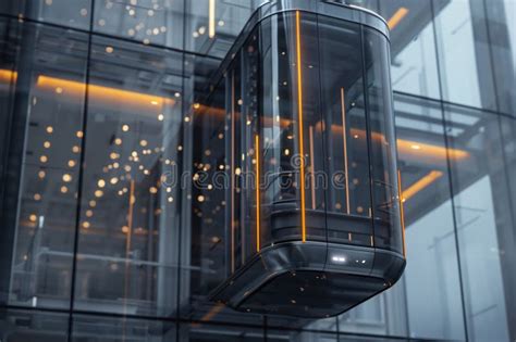 Ai Generative Flying Glass Elevator And Modern Futuristic Glass