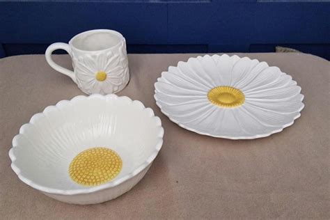 Daisy Dinner Set Daisy Plate Bowl And Mug Set Summer Plate Set Patio