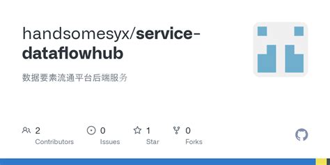 Github Handsomesyxservice Dataflowhub 数据要素流通平台后端服务