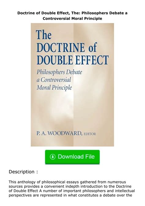 Ppt Pdf Download Doctrine Of Double Effect The Philosophers Debate A Controversial Moral