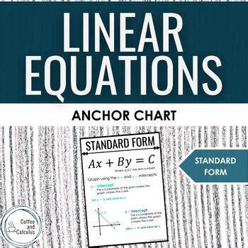 Standard Form Anchor Chart Poster By Coffee And Calculus TPT