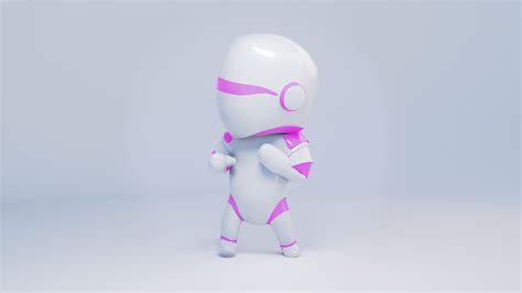 3d Model Chibi Robot Vr Ar Low Poly Cgtrader