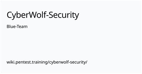 blue team cyberwolf security