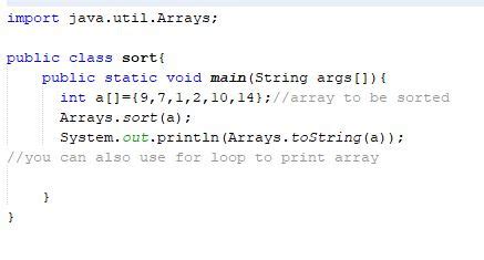Sort An Array Using Java