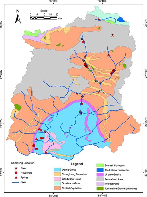 Geology Map Of The Study Area And Also Showing The Location Of Sampling