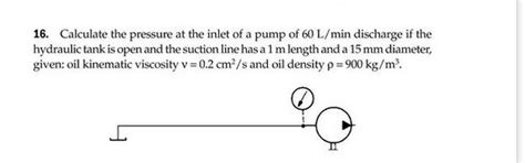 Solved Calculate The Pressure At The Inlet Of A Pump Of 60 Chegg Com