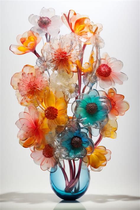 Glass Flower Bouquet Image Created By Tensorart