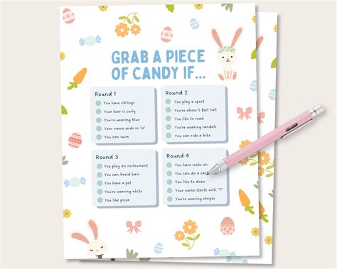 Easter Egg Candy Game Printable Easter Party Game Easter Activity For