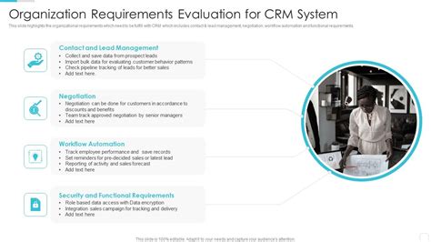 Sales CRM Cloud Solutions Deployment Organization Requirements Evaluation For CRM System