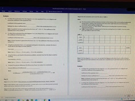 One Dimensional Motion With A Constant Acceleration Chegg
