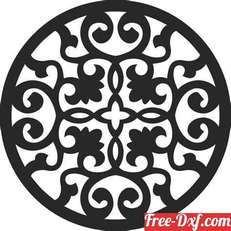 Download Round Decocative Pattern Mandala Decor Dxf Rxtd7 High Qu
