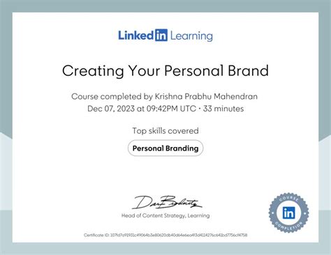 krishna prabhu mahendran on linkedin certificate of completion