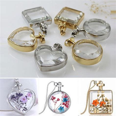 Blank Glass Pendant With Necklace Diy Necklace Clear Glass Pendant