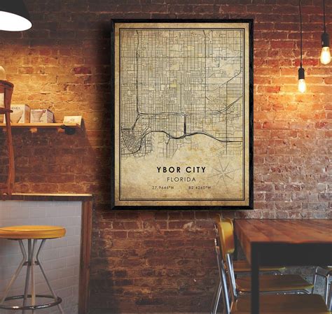 Ybor City Map Print Ybor City Map Florida Map Art Ybor Etsy