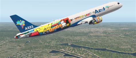 Liverie Airbus A321 Azul Romero Britto Aircraft Skins Liveries X