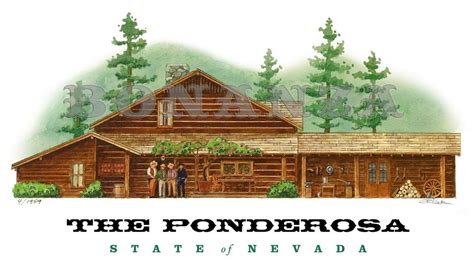 Bonanza The Ponderosa Ranch Art Print 82 Signed By Artist Etsy