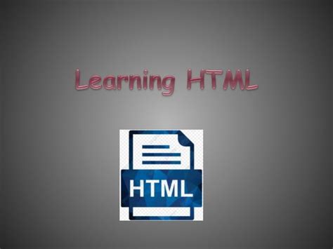 Learning Html Part 1 Ppt