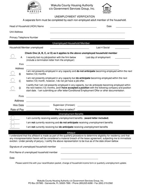 Fillable Online Unemployment Verification Fax Email Print Pdffiller