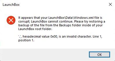 Windows Xml Corrupt During Install Troubleshooting LaunchBox Community Forums