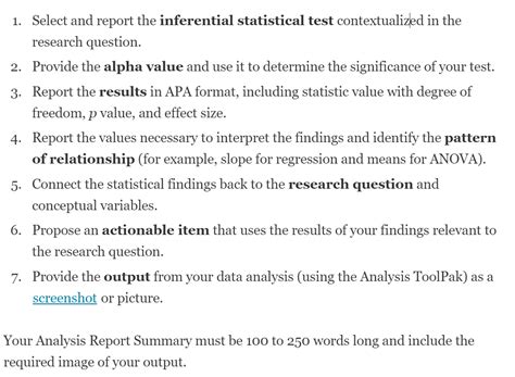 1 Select And Report The Inferential Statistical Test