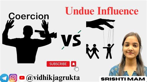 Coercion And Undue Influence Difference Between Coercion And Undue Influence Sristhi Mam Youtube