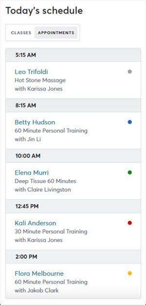 Home Dashboard New Mindbody Experience