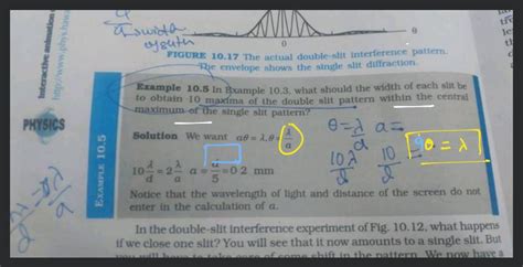 Figure 1017 The Actual Double Slit Interference Pattern The Envelope Sh