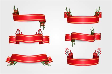 3d Christmas Ribbon Vectors And Illustrations For Free Download Freepik
