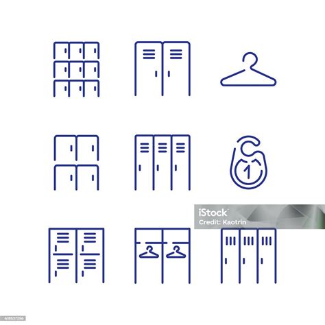 Ilustración De Conjunto De Iconos De Locker Y Más Vectores Libres De
