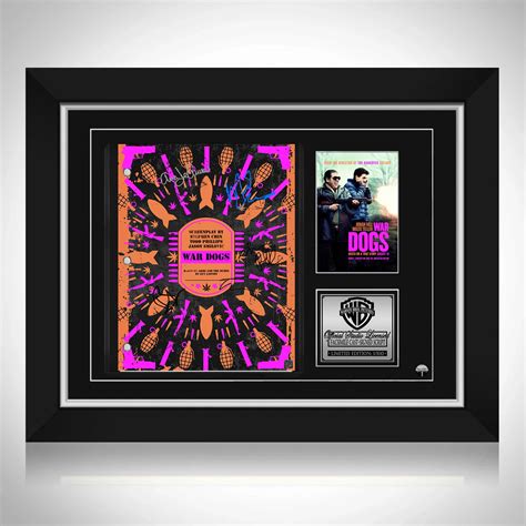 War Dogs Transcript Limited Signature Edition Custom Frame Rare T