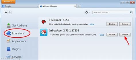 remove inboxace toolbar hijacker