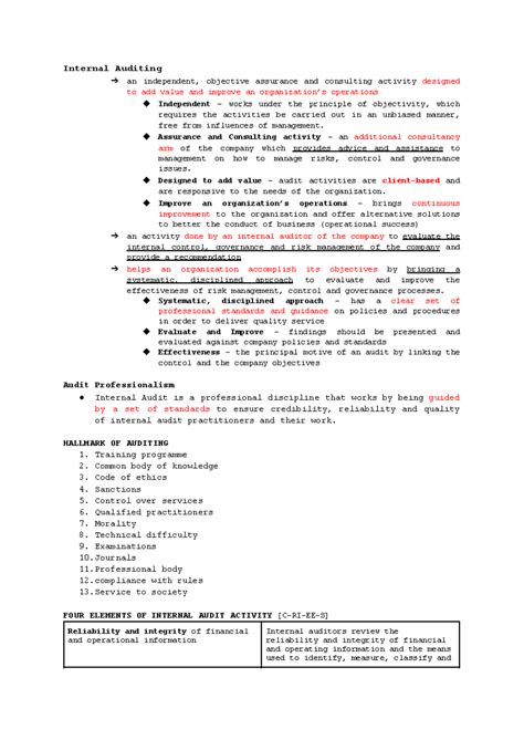 Operational Auditing Summary Pt1 An Overview Of Internal Audits