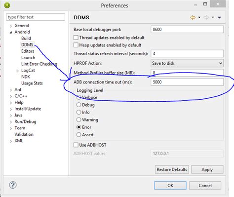 timeout problems during deployment in android virtual device avd