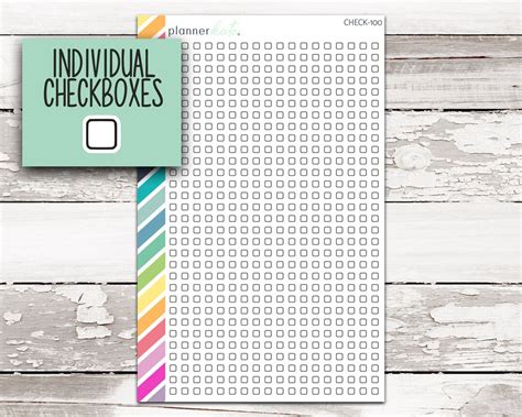 Check 100 Individual Checkboxes Planner Stickers Etsy