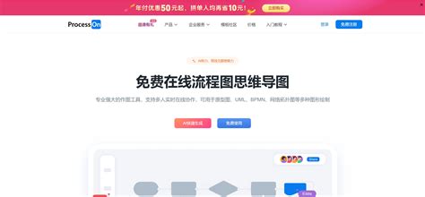 Processon官网 Processon是一款专业在线作图工具和知识分享社区，提供ai生成思维导图流程图。支持思维导图、流程图、组织结构图、网络拓扑图、鱼骨图、uml图等多种图形，同时可实现