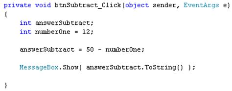 Subtraction In C NET Infotechdhamo