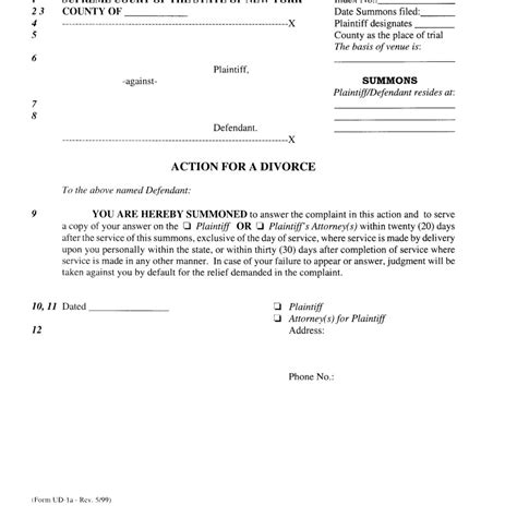 Form Ud 1a Download Summons Pdf
