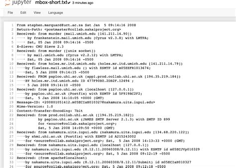 Solved Python In The Mbox Short Txt File Some From Email Chegg