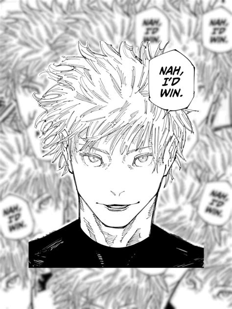 Jujutsu Kaisen Gojo Satoru Nah Id Win Sticker Manga Quote