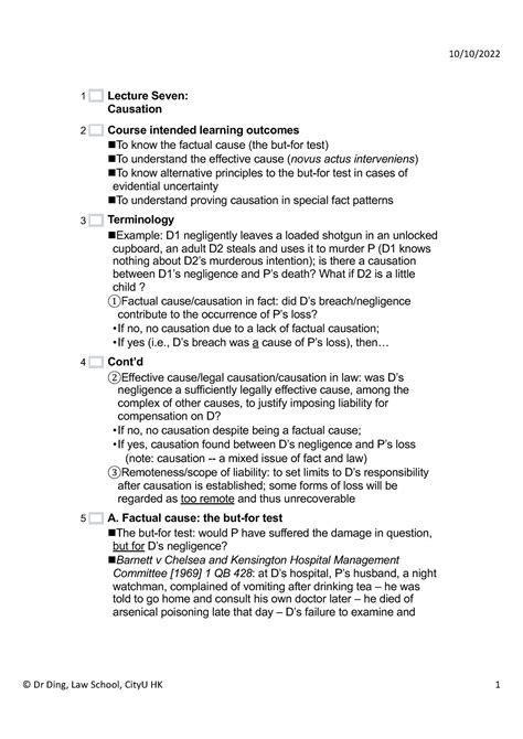 L7 Lecture Notes 1010 © Dr Ding Law School Cityu Hk 1 Lecture