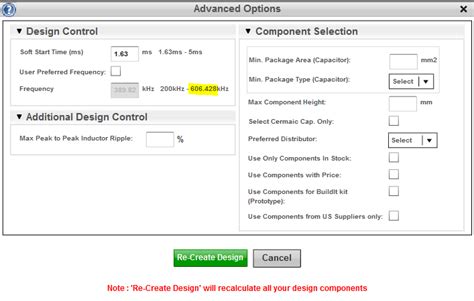 WEBENCH Tools TPS TPS About Switching Frequency Simulation Hardware System