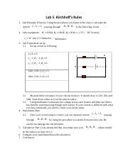 Lab Kirchhoffs Rules AQ Calculation Docx Lab Kirchhoffs Rules Lab Principle Theory