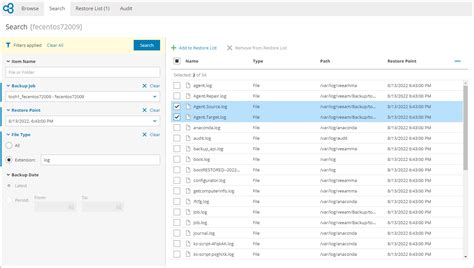 Step 2 Select Restore Point And Files To Restore Veeam Service
