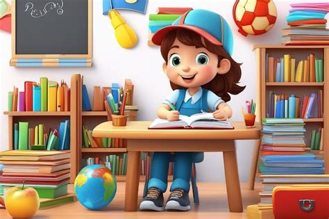 Premium Ai Image School Class And Library Room With Books Created