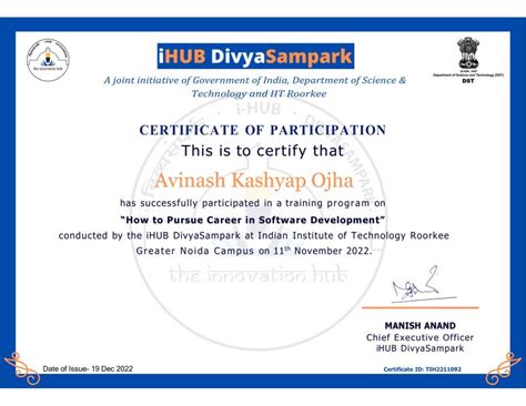 Avinash Kashyap Ojha On Linkedin Training Career Softwaredevelopment Iitroorkee