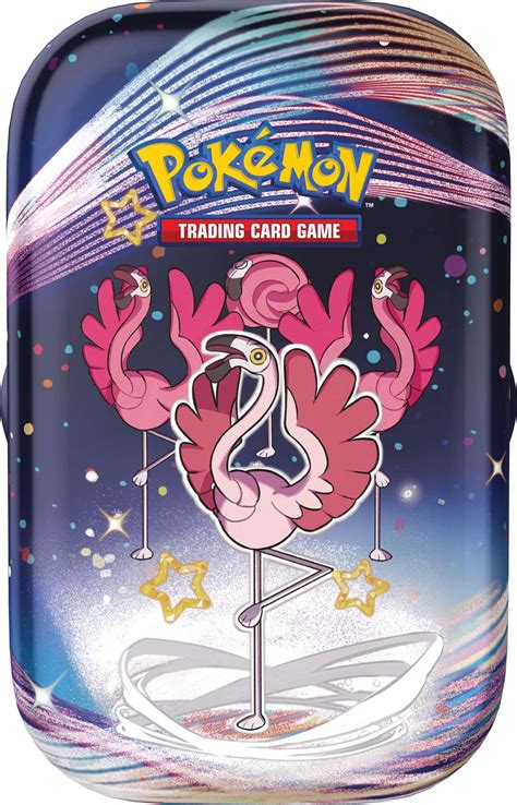 Pokemon Scarlet And Violet Paldean Fates Flamigo Mini Tin 2 Booster