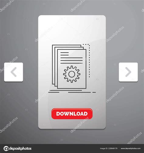 App Build Developer Program Script Line Icon Carousal Pagination Slider Stock Vector Image By