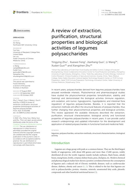 Pdf A Review Of Extraction Purification Structural Properties And