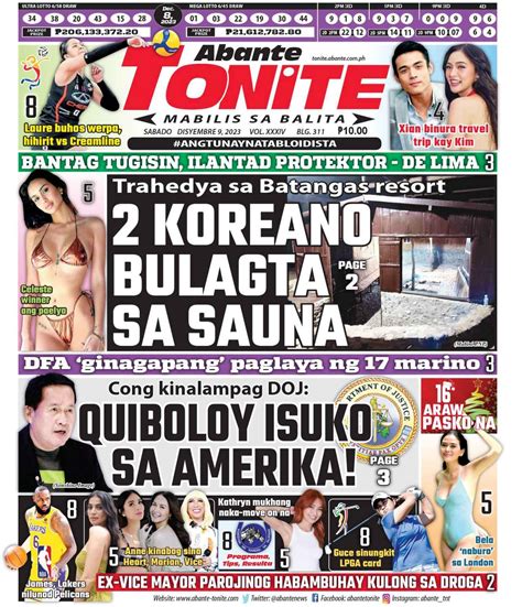 Tonite Front Page | Balita ngayong Disyembre 9, 2023 | Abante Tonite